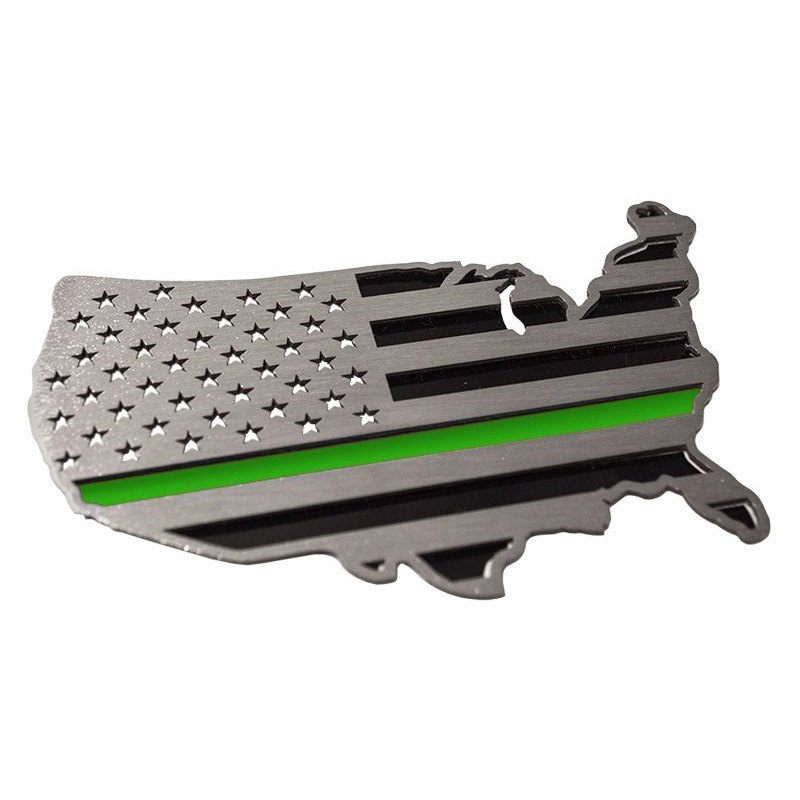 American Car Craft® 142061 - "USA Map Flag" Polished Emblem