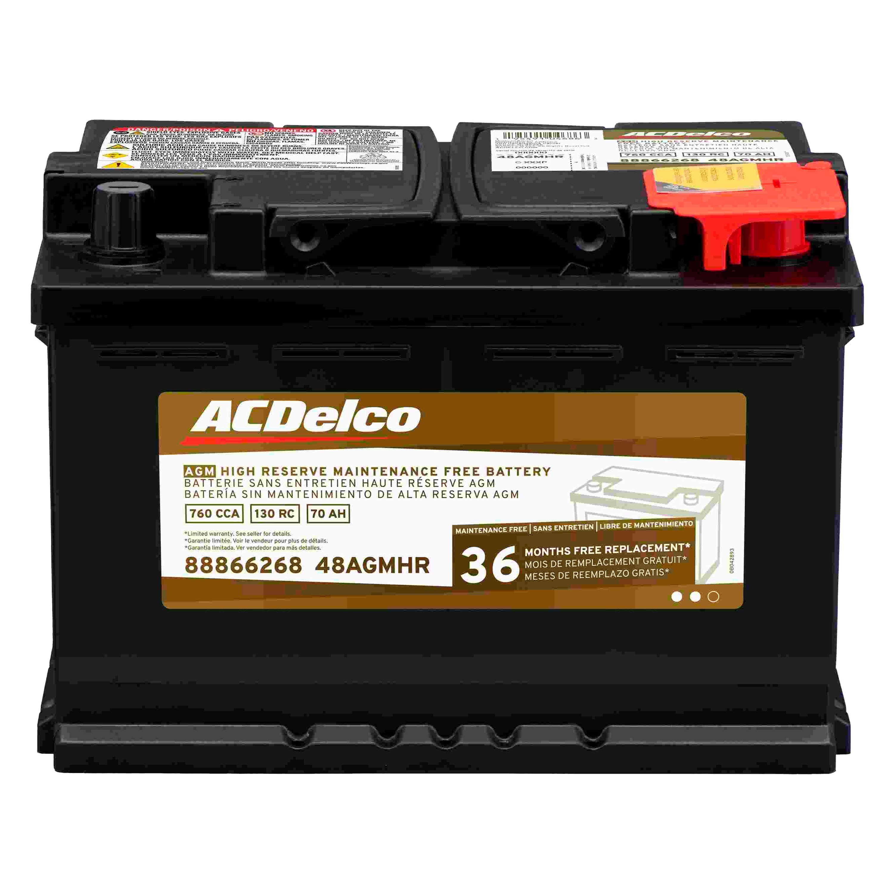 ACDelco® 48AGMHR - Professional™ High Reserve AGM BCI Group 48 Battery