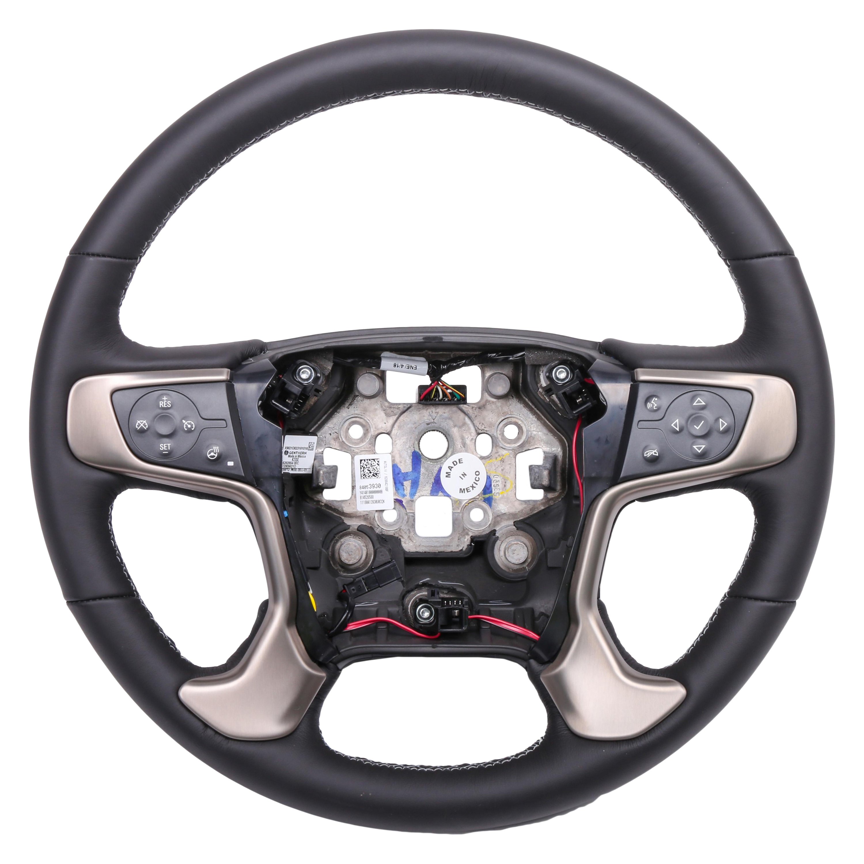 ACDelco® 84053930 - 4-Spoke Standard Black Leather Wrapped Steering Wheel
