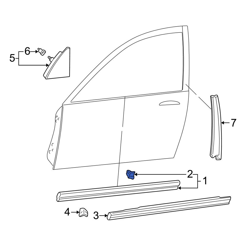 Acura OE 75305S0A003 - Front Door Molding Clip