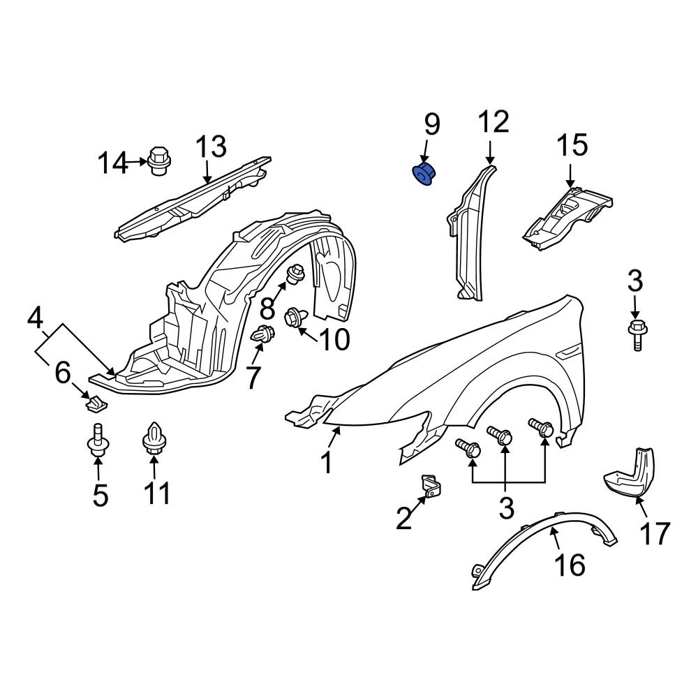 Acura OE 90682SB0003 - Fender Liner Grommet