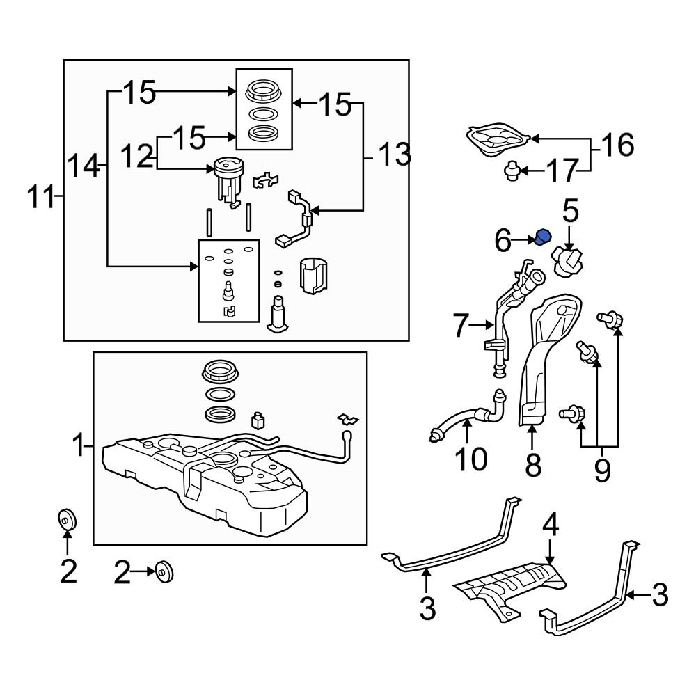 Acura OE 91594SNAA01 - Fuel Tank Cap Tether Clip