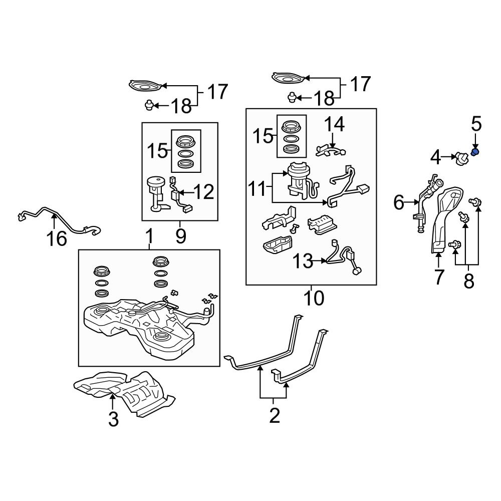 Acura OE 91594SNAA01 - Fuel Tank Cap Tether Clip