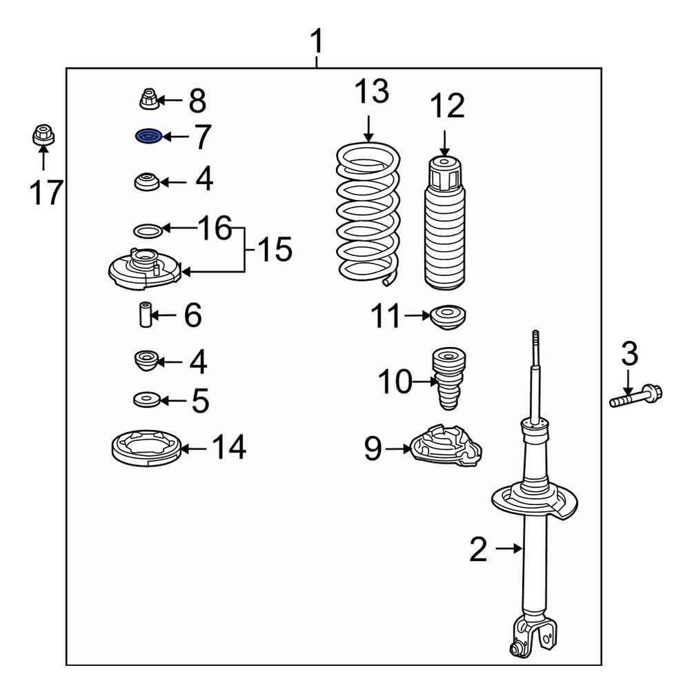 Acura OE 51621S84A01 - Rear Suspension Strut Washer