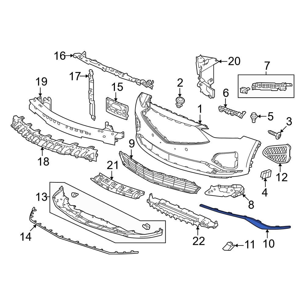 Acura OE 71107TYBA10 - Front Left Bumper Trim