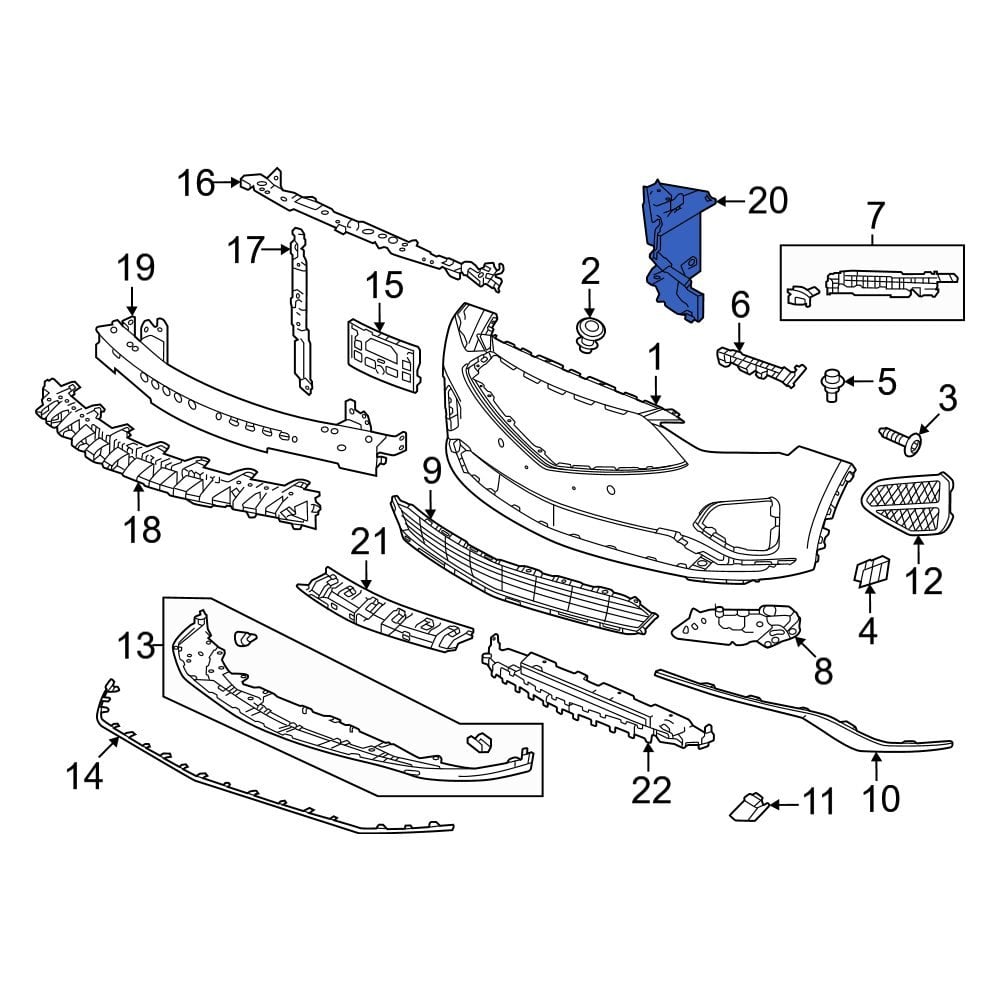Acura OE 74167TYBA01 - Front Left Radiator Support Air Duct