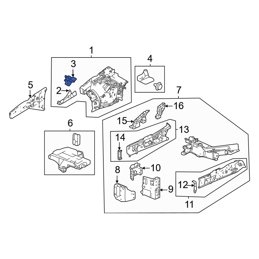 Acura OE 60742TYAA00ZZ - Front Left Fender Bracket
