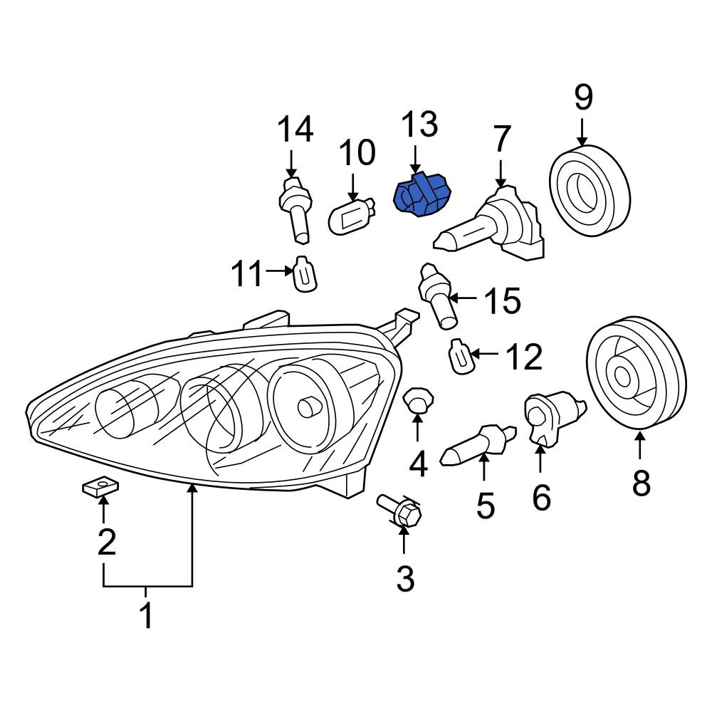 Acura OE 33302S7A003 - Front Parking Light Bulb Socket