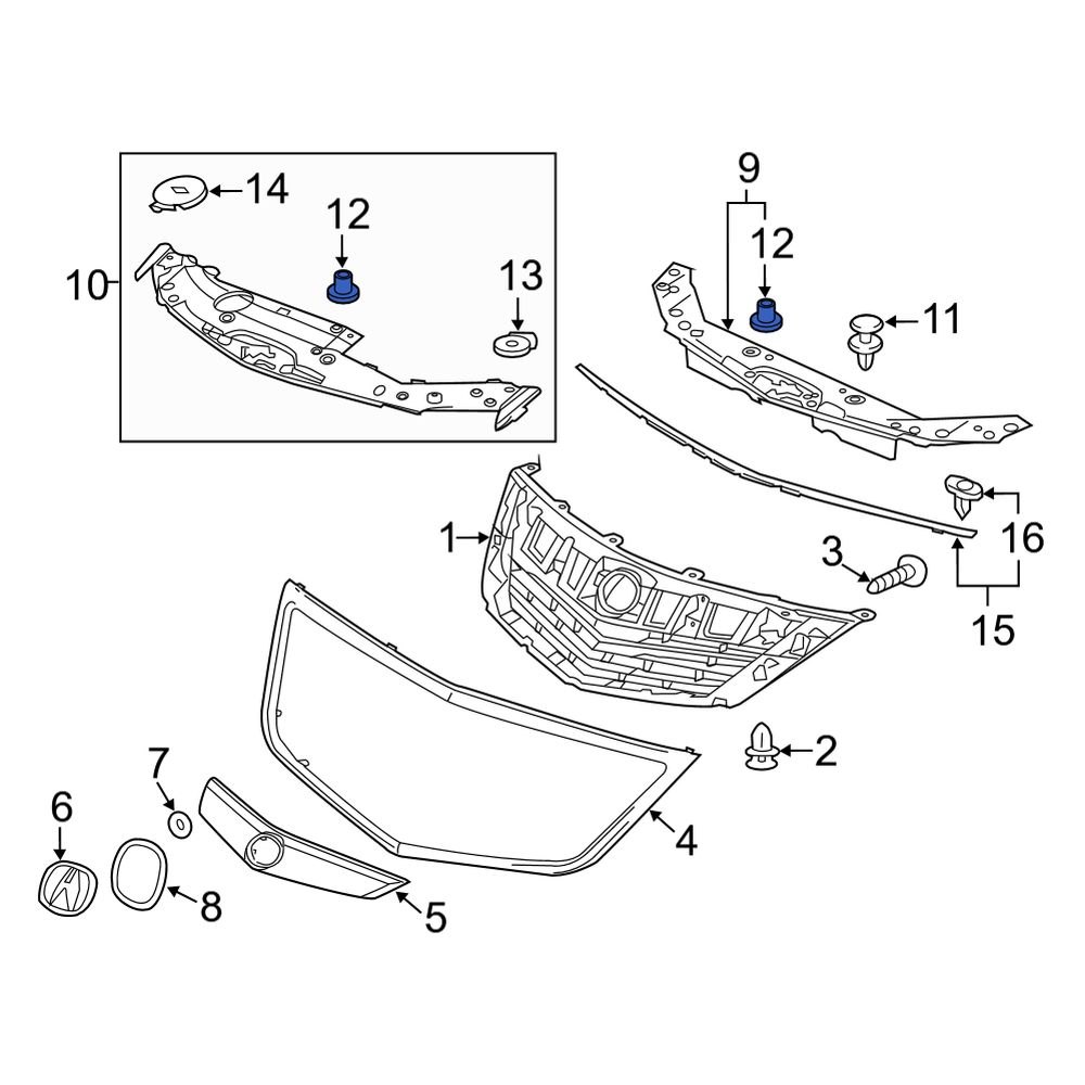Acura OE 74175SJA000 - Front Hood Stop Buffer