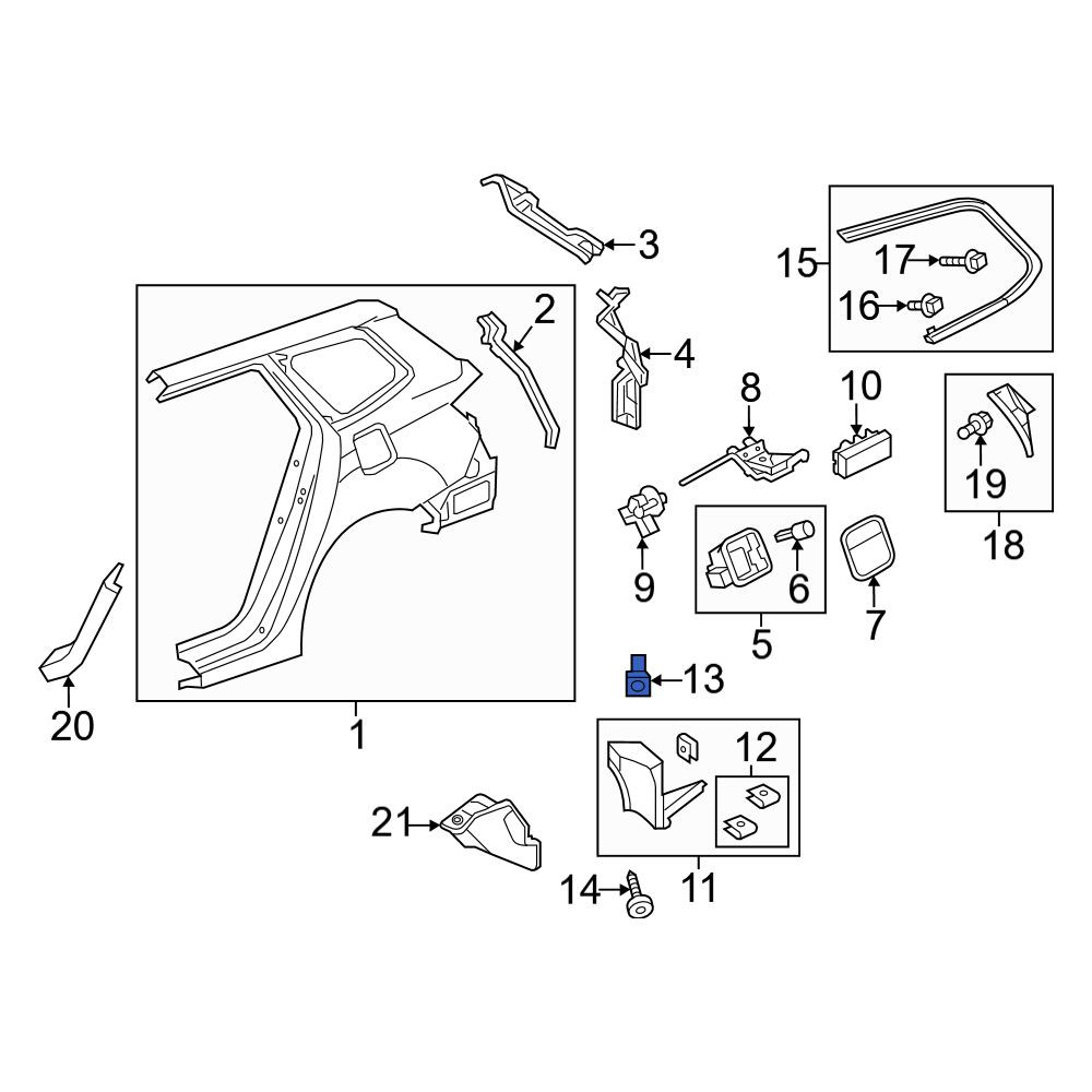 Acura OE 90682SDAA01 - Quarter Panel Splash Shield Grommet