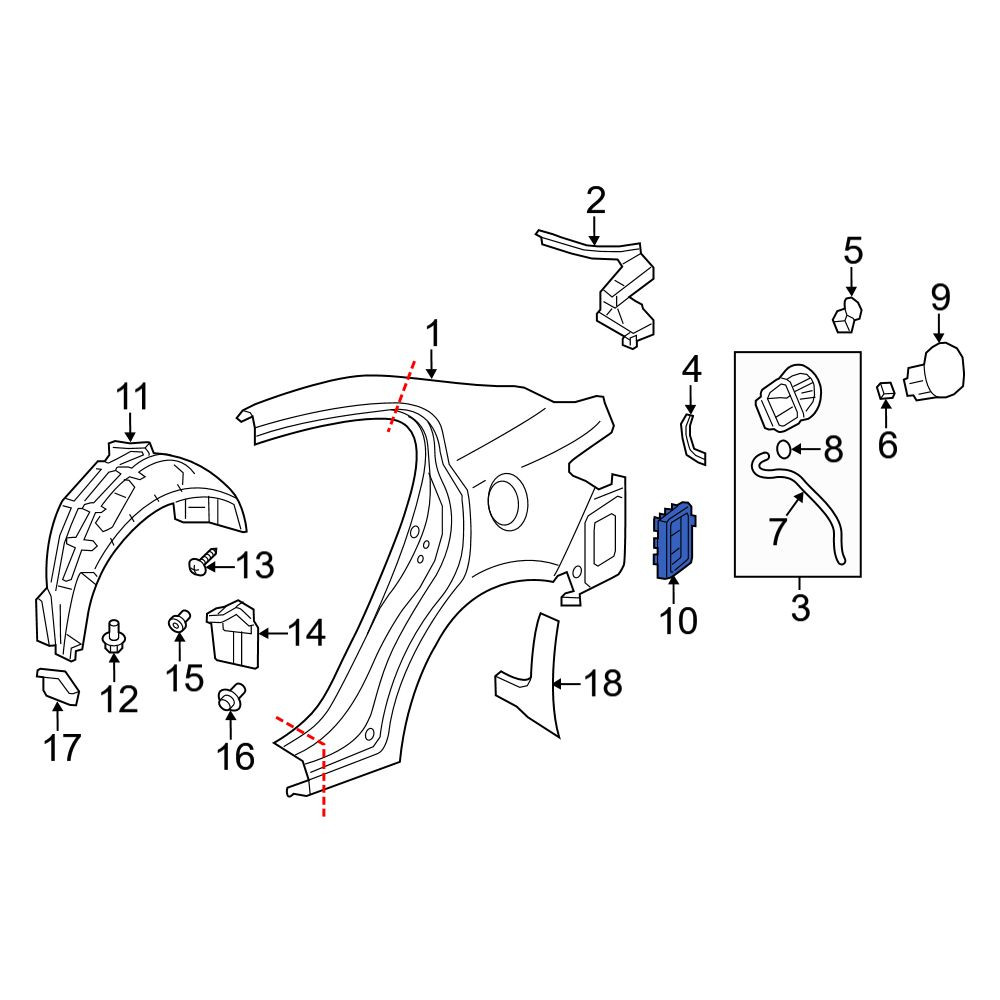 Acura OE 75450SMA003 - Rear Quarter Panel Vent