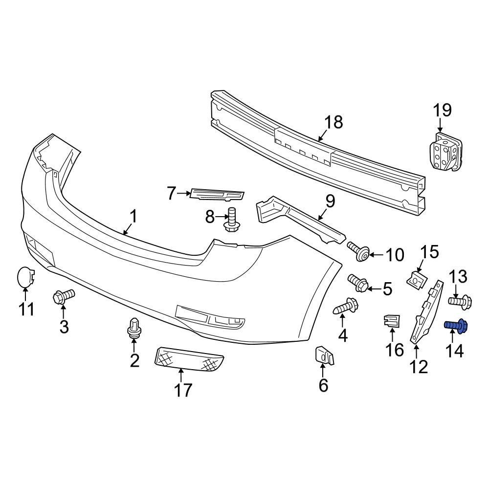Acura OE 90103TA0000 - Lower Bumper Cover Screw