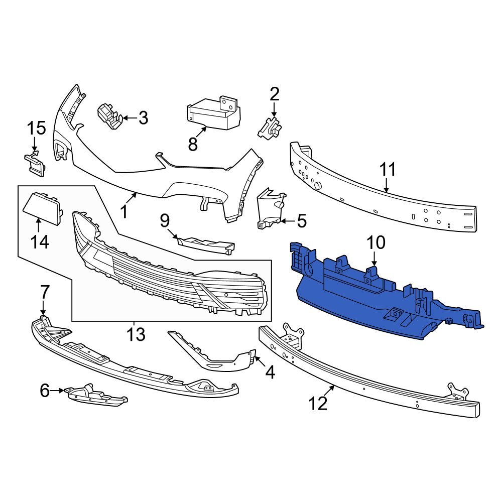 Acura OE 85535139 - Front Bumper Impact Absorber