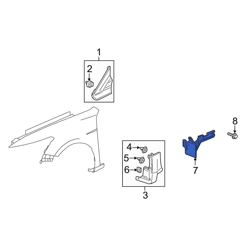 Acura OE 74460STXA00 - Front Left Fender Reinforcement Bar