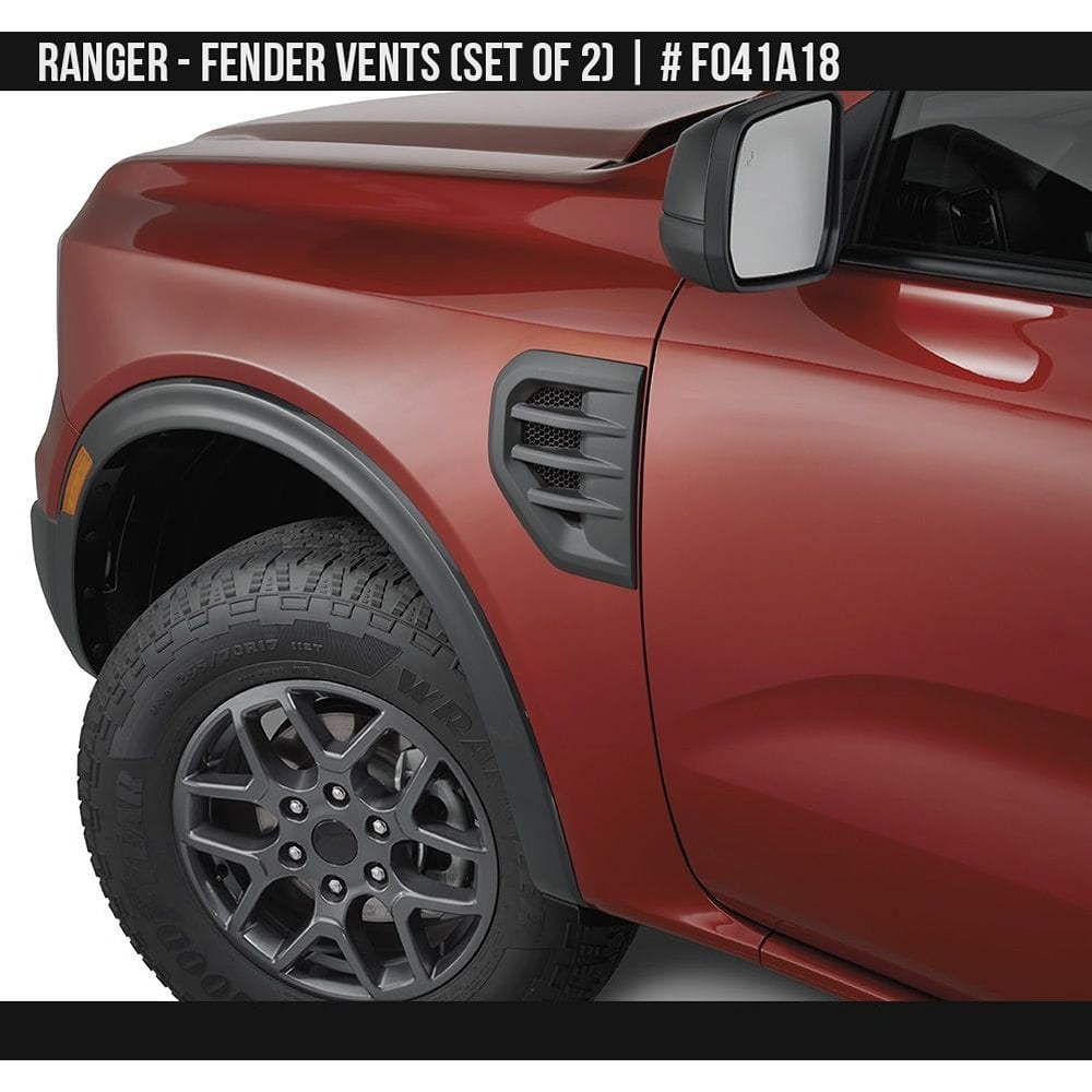 Air Design® FO41A18 - Satin Black Front Fender Vent Set