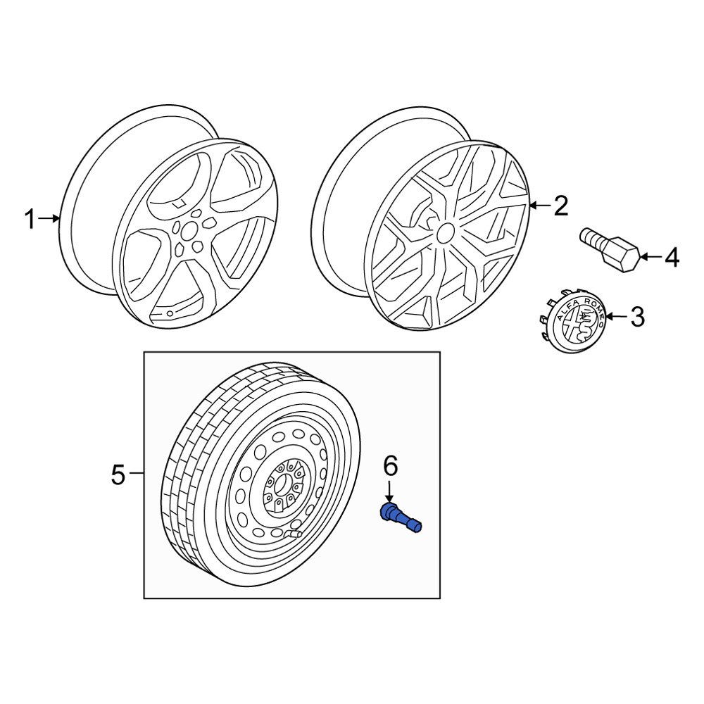 Alfa Romeo OE 68125369AA - Tire Valve Stem