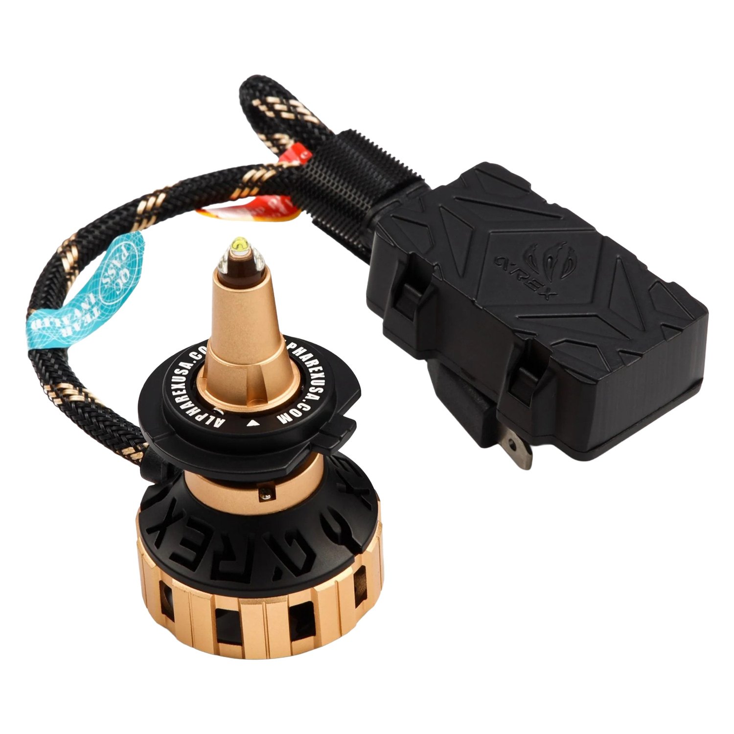 AlphaRex® ALB-9006-GB - Gold Ammo Panoramic LED Conversion Kit (9006, White)