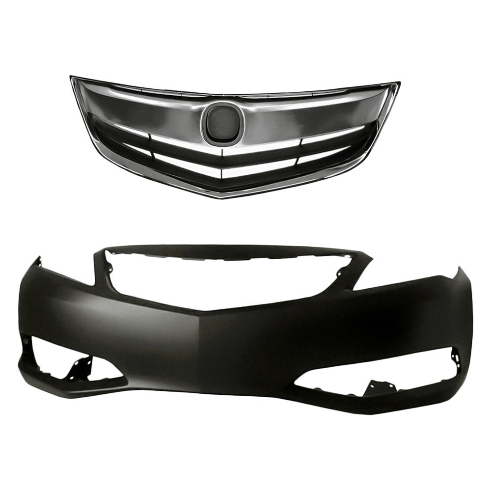 Alzare® BNDL-222804 - 2-Piece (Front Bumper Cover, Grille) (Standard Line)