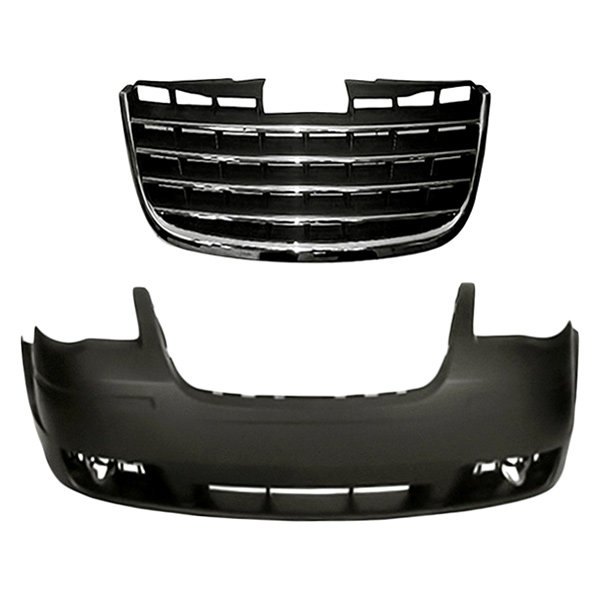 Alzare® BNDL-223162 - 2-Piece (Front Bumper Cover, Grille) (Standard Line)