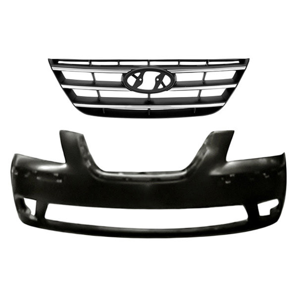 Alzare® BNDL-223279 - 2-Piece (Front Bumper Cover, Grille) (Standard Line)
