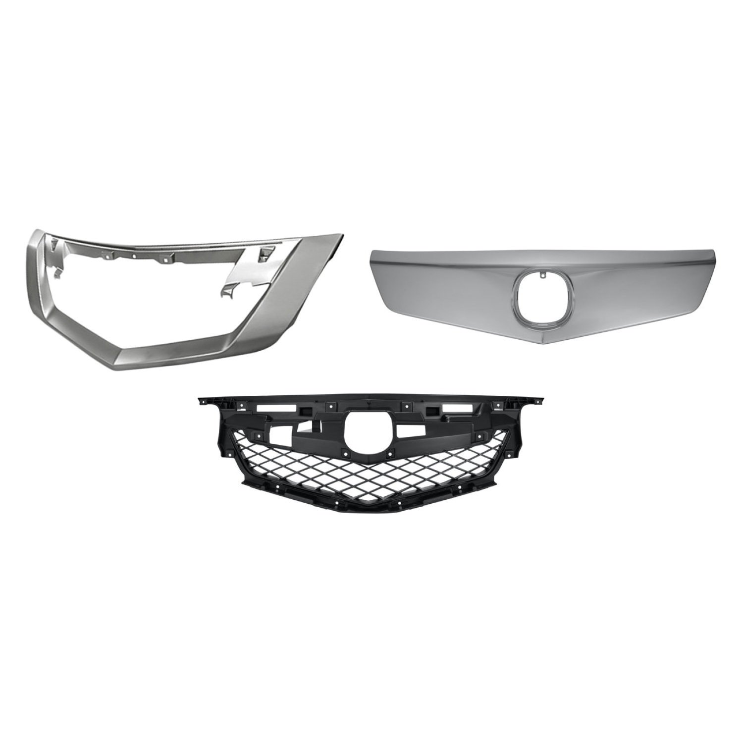 Alzare® BNDL-245101 - 3-Piece (Center Grille Bar, Grille Frame, Grille ...