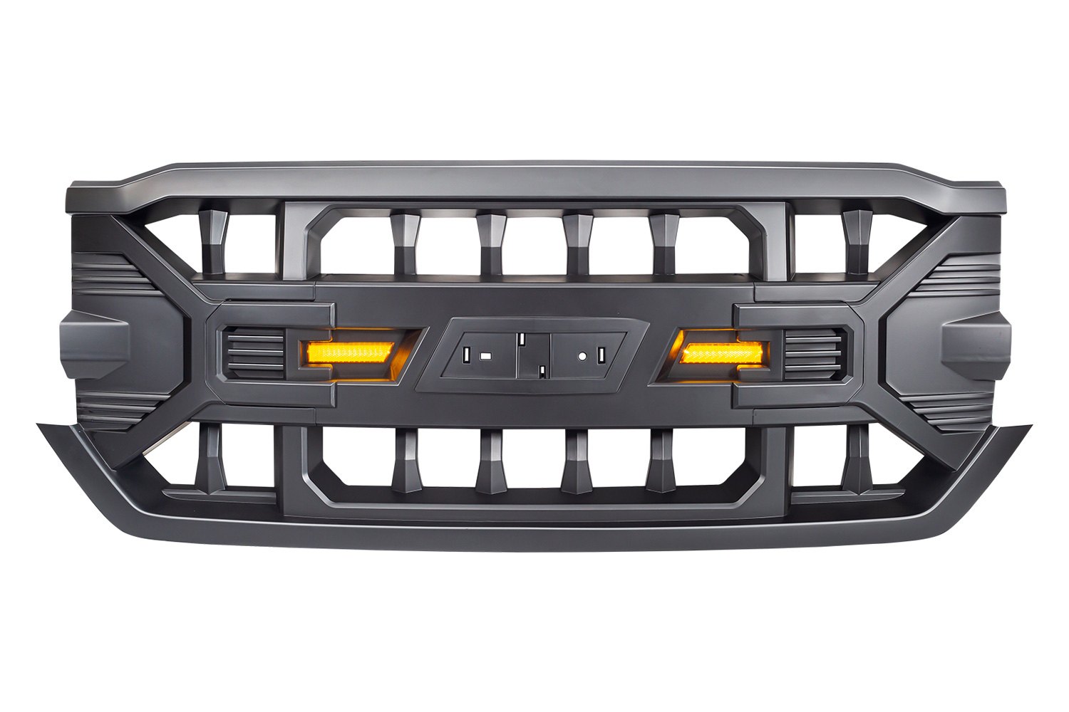 AM Off-Road® AMCHCA00121 - 1-Pc Armor Style Matte Black Main Grille ...