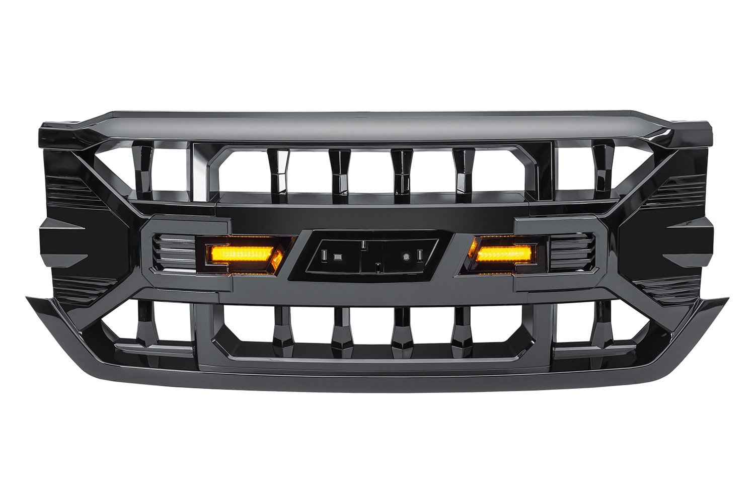 AM Off-Road® AMCHCA00122 - 1-Pc Armor Style Glossy Black Main Grille ...