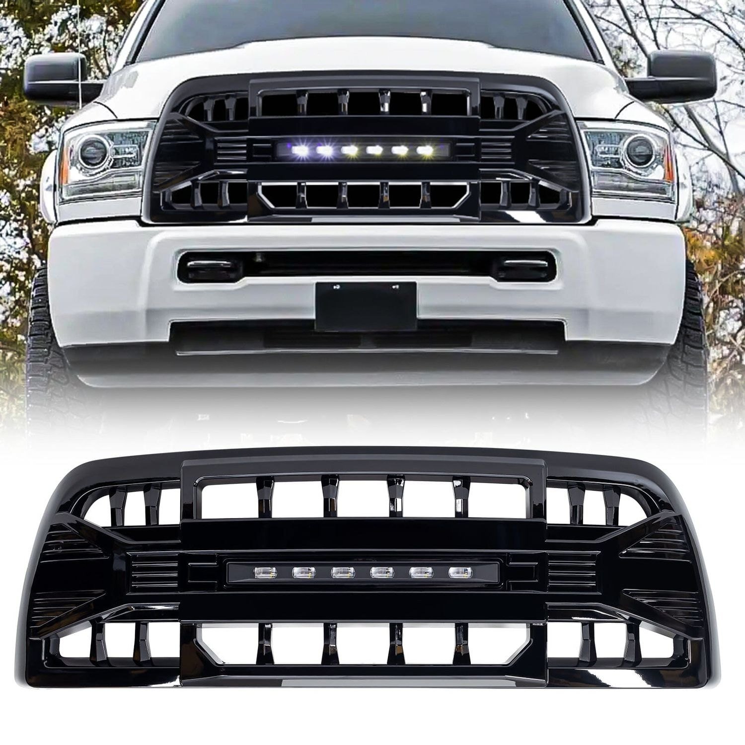 AM Off-Road® AMDEBA00149 - 1-Pc Armor Style Glossy Black Main Grille ...