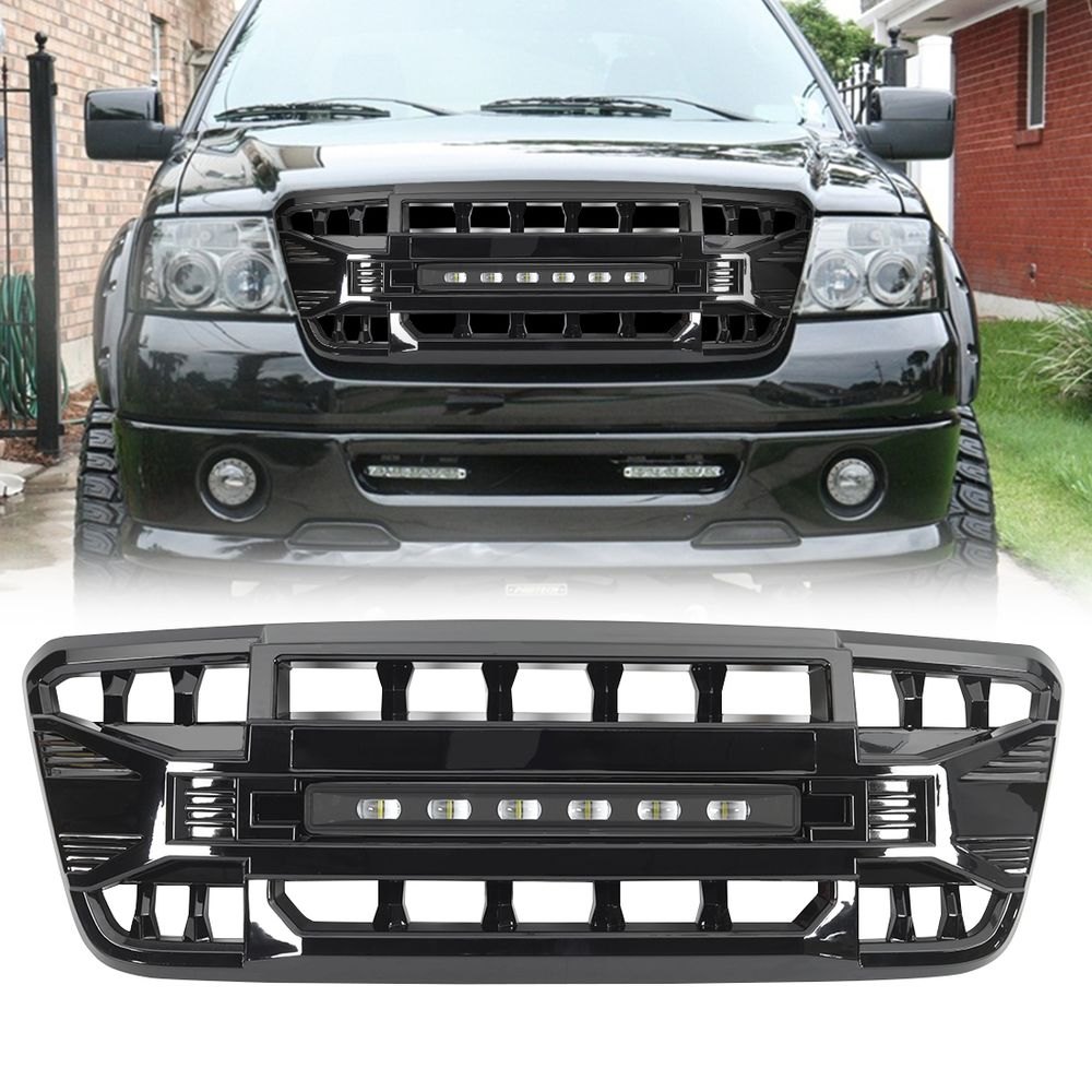AM Off-Road® AMFMAA00128 - 1-Pc Armor Style Glossy Black Main Grille ...