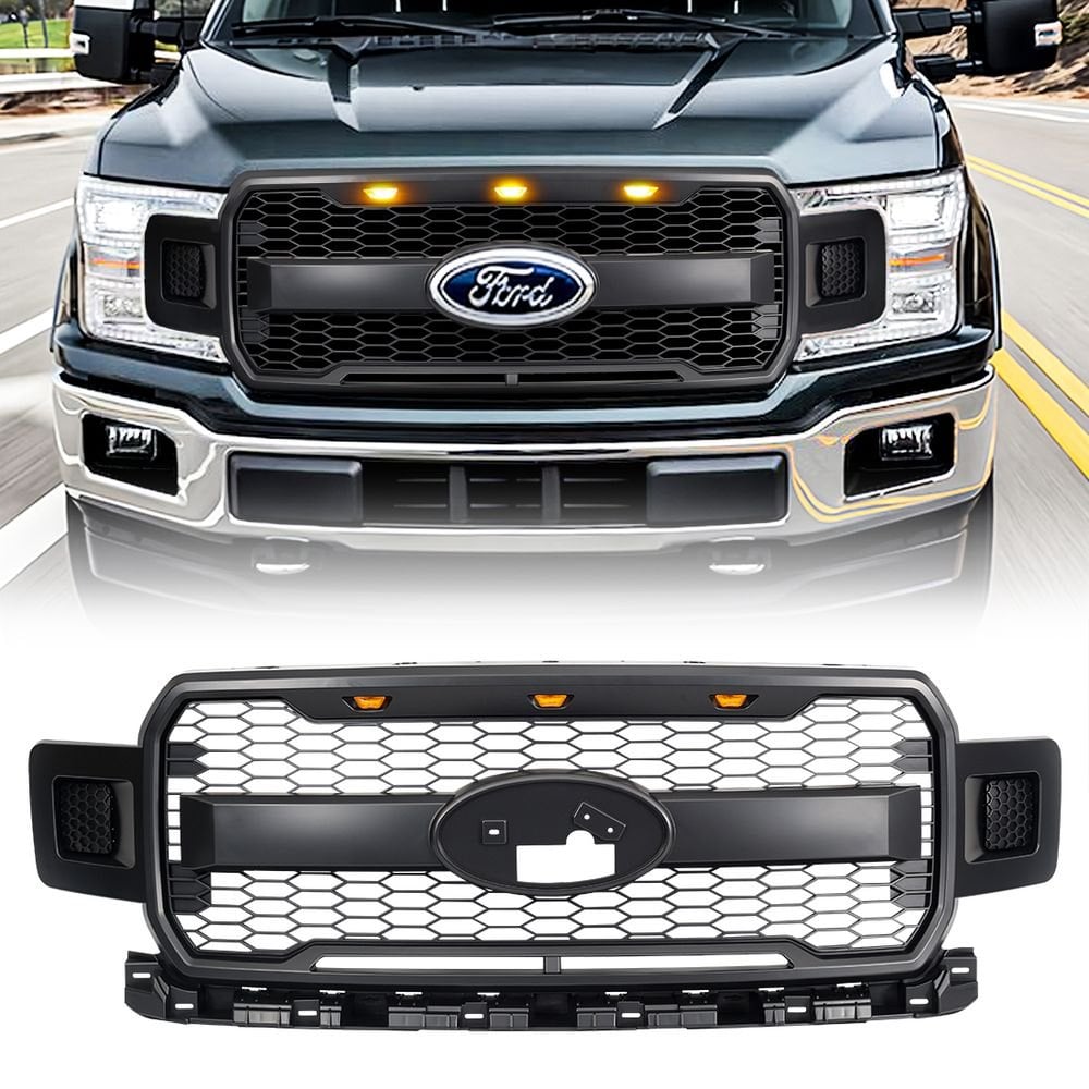 AM Off-Road® AMFMAA00161 - 1-Pc Raptor Style Matte Black Main Grille ...