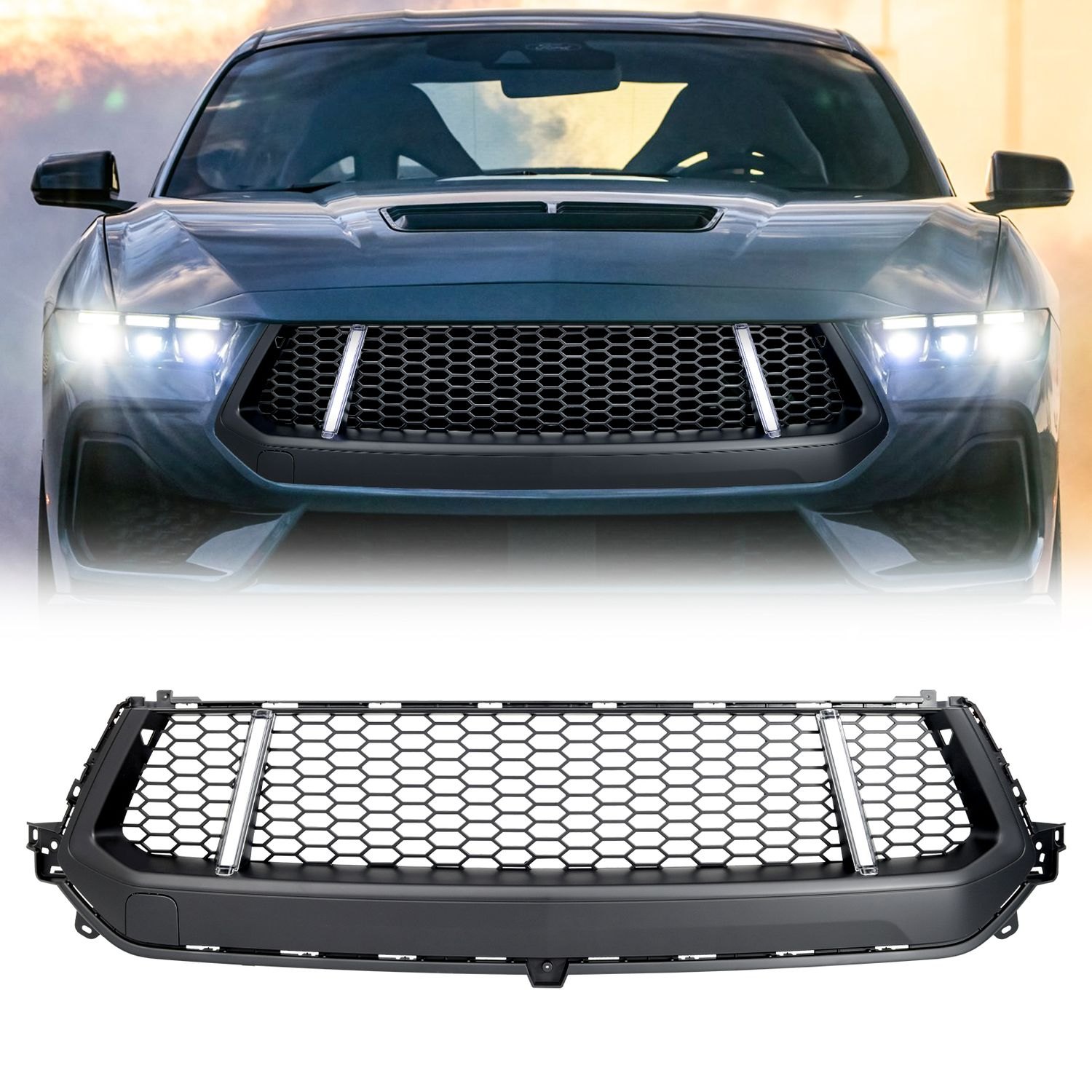 AM Off-Road® AMFMCA00613 - 1-Pc GT Style Style Matte Black Main Grille ...