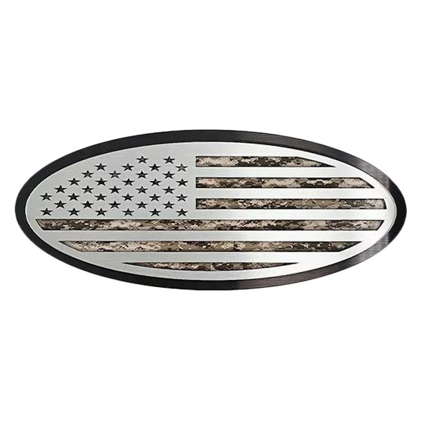 American Car Craft® 762004-DGDESERT - "American Flag" Black Brushed Emblem