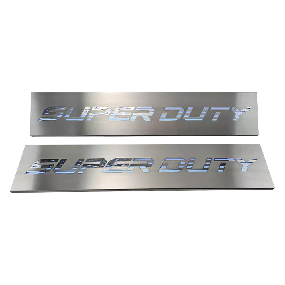 American Car Craft® 791002-WHTL - Illuminated Brushed Front Door Sills ...