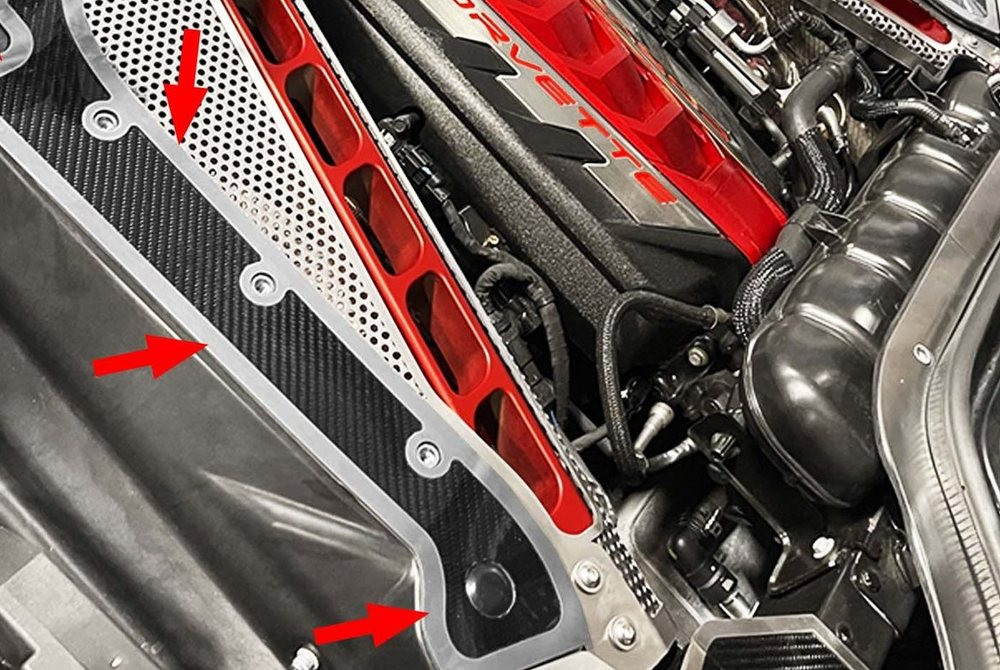 American Car Craft® 883206 - Carbon Fiber Engine Frame Rail Covers with ...