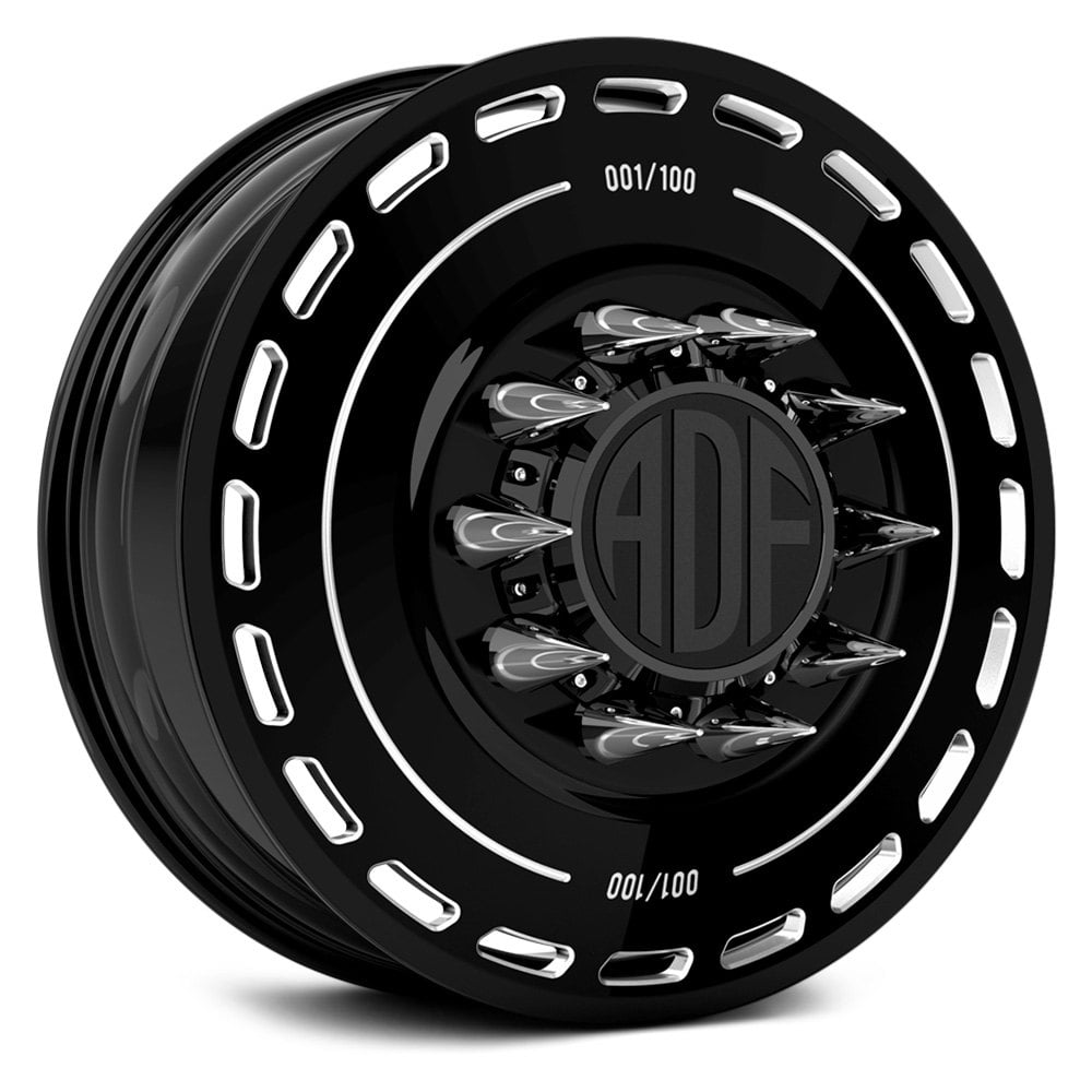 AMERICAN DESIGN FACTORY® LTD DUALLY Wheels - Gloss Black with Machined ...