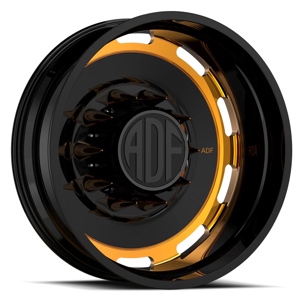 AMERICAN DESIGN FACTORY® OPTIMUS DUALLY Wheels - Gold with Gloss Black ...