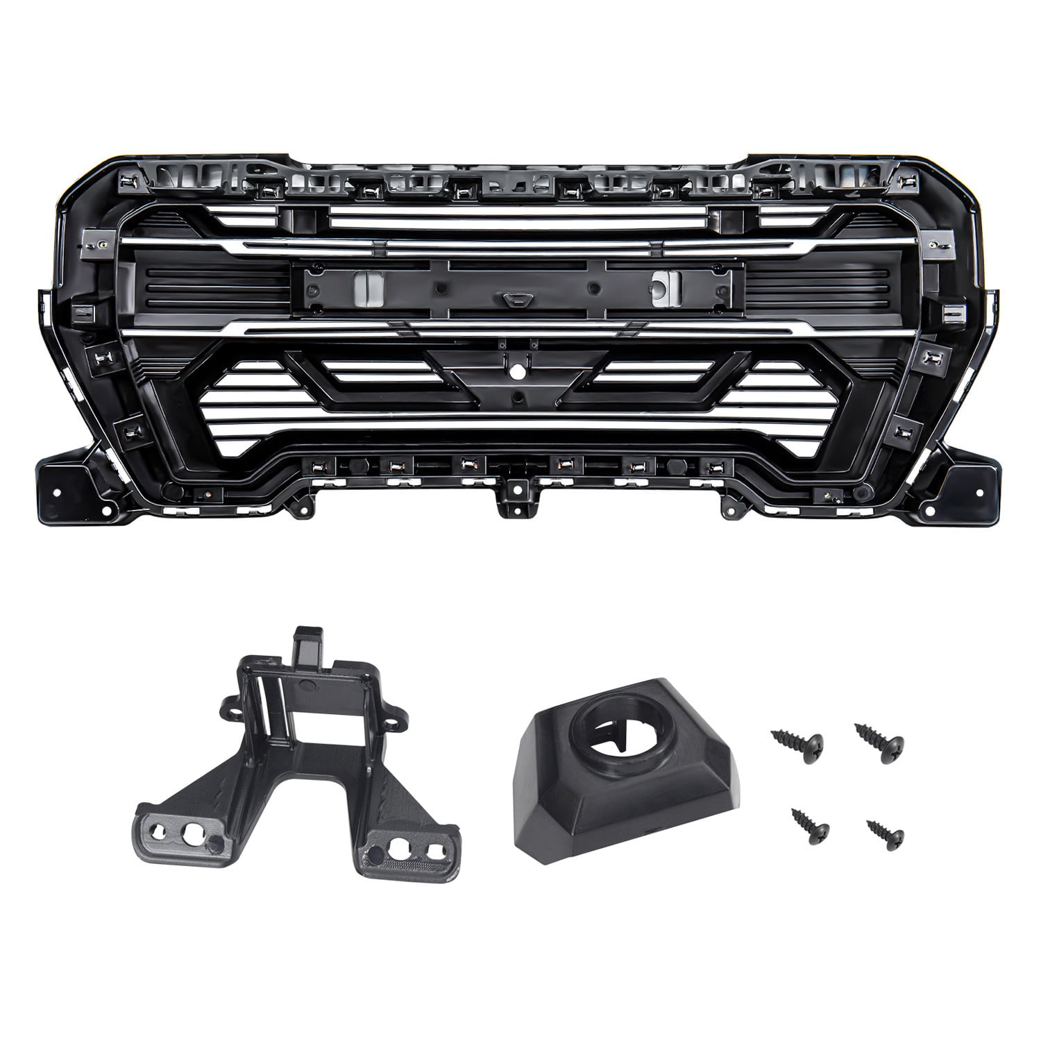 American Modified® AMGMAA00111 - 1-Pc Armor Style Glossy Black Main Grille