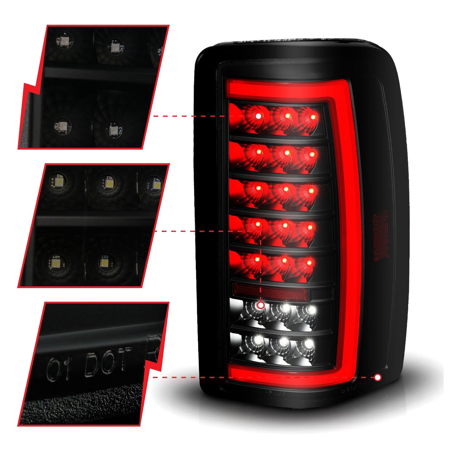 Anzo® 311449 - Driver and Passenger Side Black/Smoke LED Tail Lights