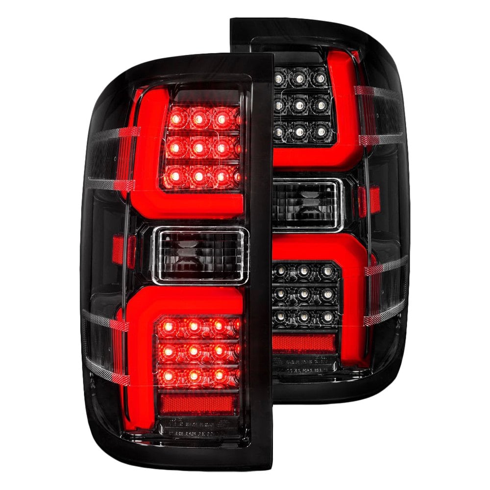 Anzo® 311450 - Driver and Passenger Side Black Fiber Optic LED Tail Lights