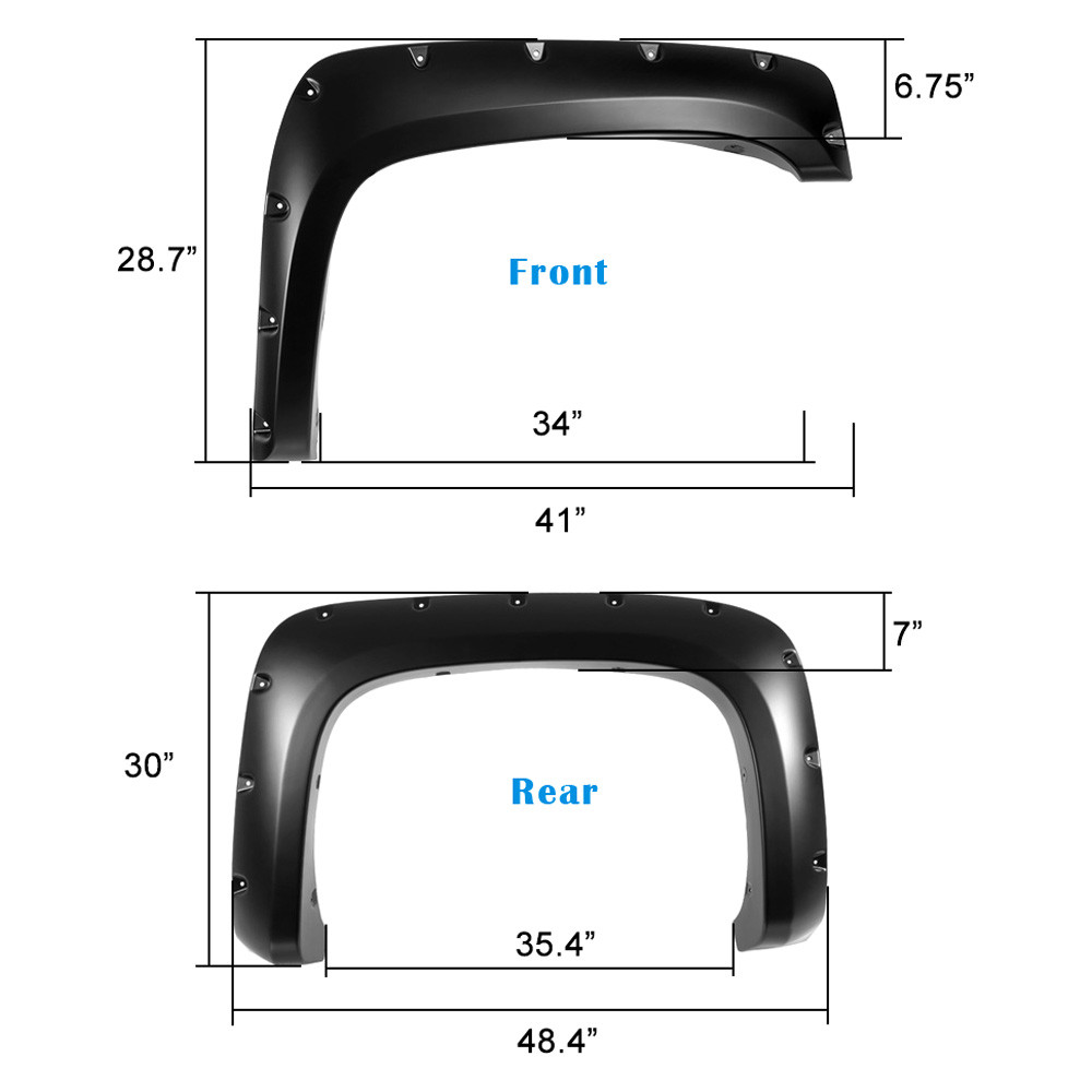APG® FF03BJJ6SK - Dimple Style Front and Rear Fender Flares