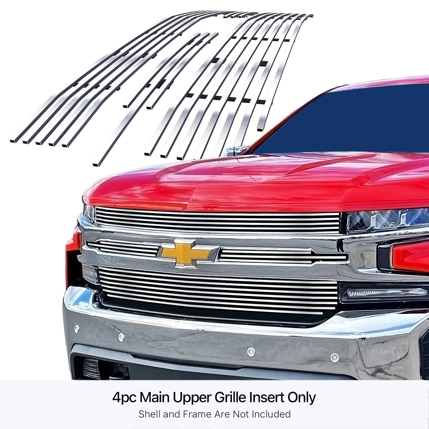 APG® GR03FEF55S - 4-Pc Polished 8x6 mm Horizontal Billet Main Grille