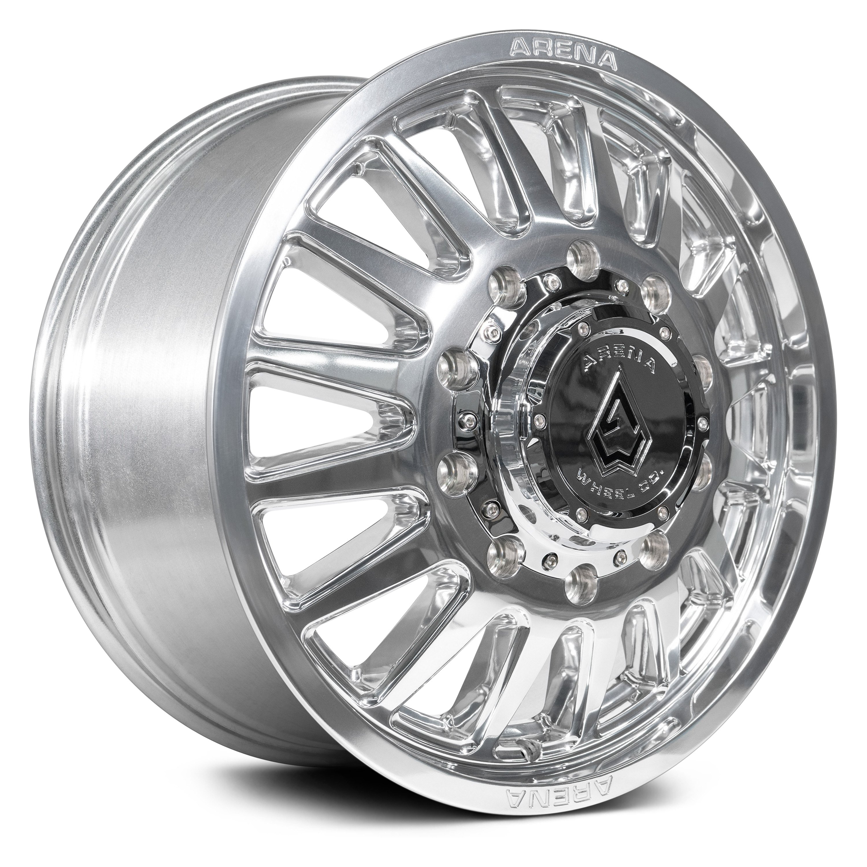 ARENA WHEEL CO® DUALLY RIVAL Wheels - Polished with Milled Accents Rims ...