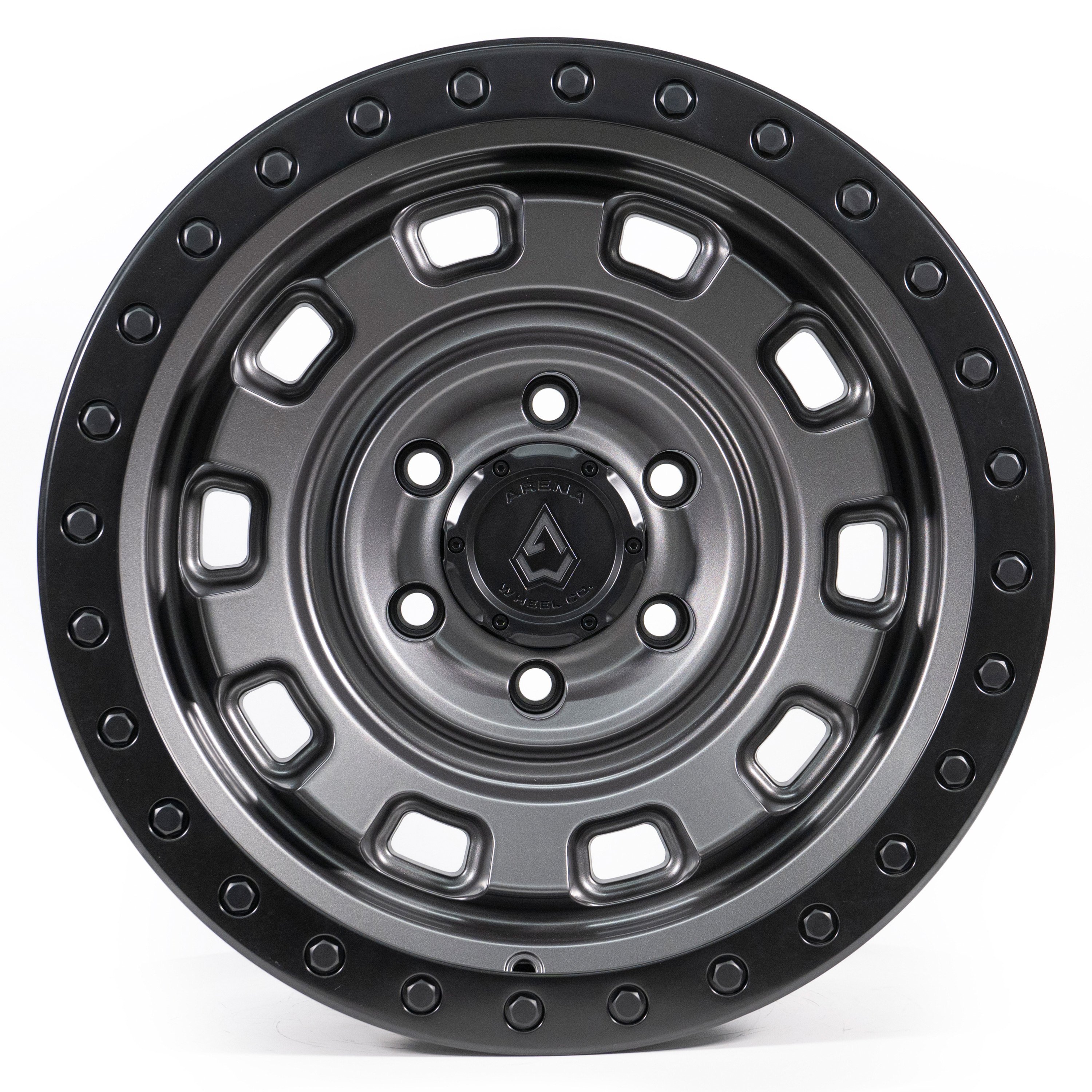 ARENA WHEEL CO® GUNNER Wheels - Satin Gunmetal with Satin Black Lip Rims