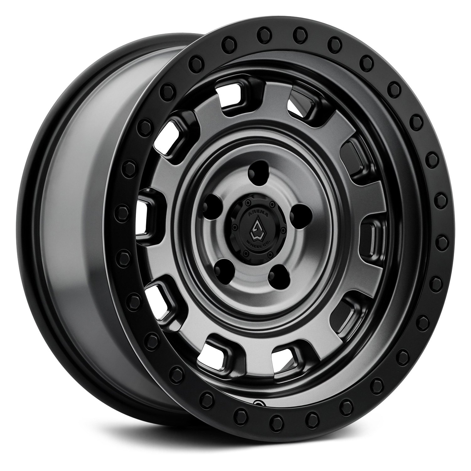 ARENA WHEEL CO® GUNNER Wheels - Satin Gunmetal with Satin Black Lip Rims