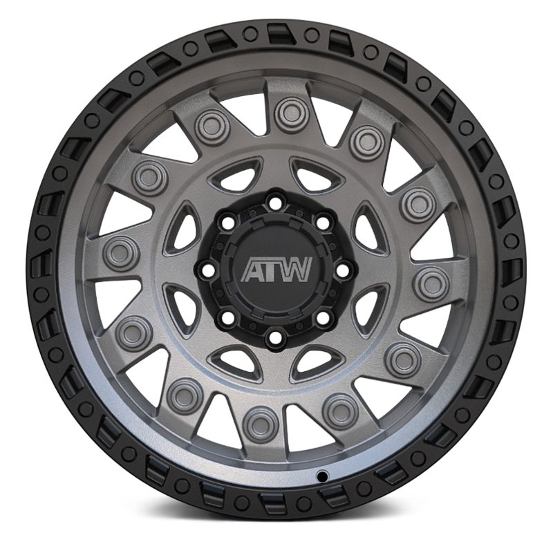 ATW OFF-ROAD® CONGO Wheels - Satin Gunmetal with Satin Black Lip Rims ...