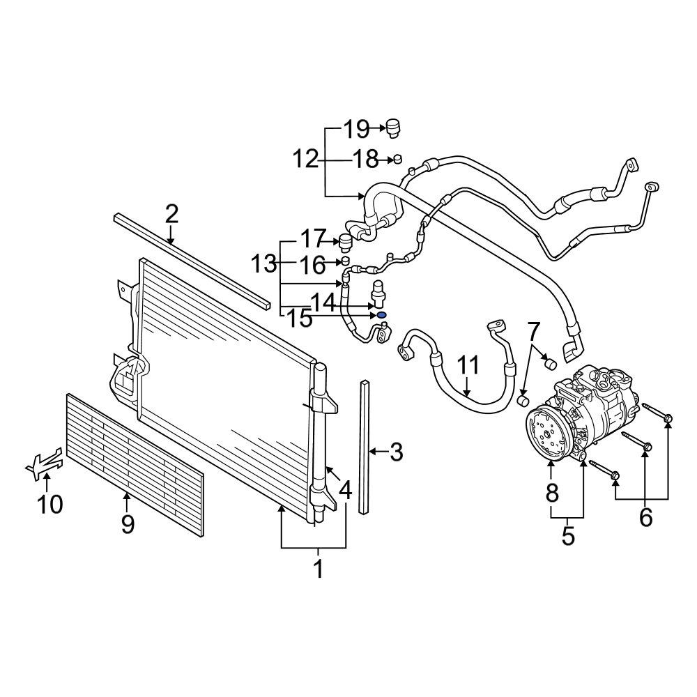 Audi OE 8E0260749 - A/C Refrigerant Pressure Sensor O-Ring