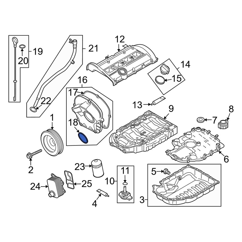 Audi OE 06L103085B - Engine Timing Cover Seal
