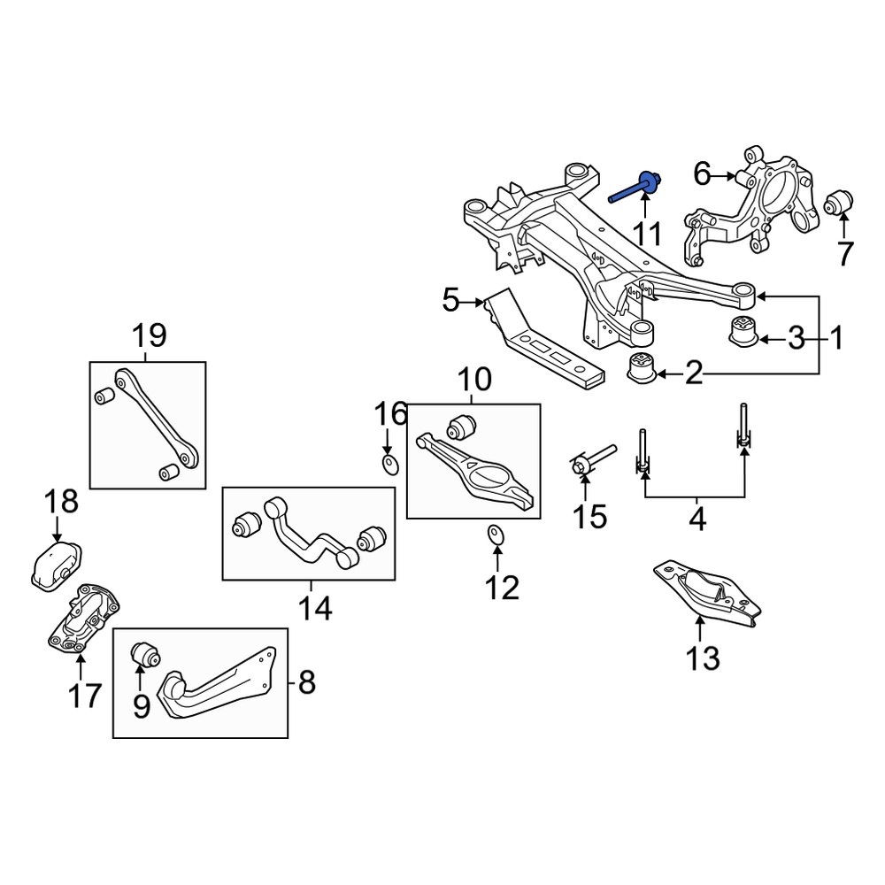 Audi OE WHT000228 - Rear Lower Suspension Control Arm Bolt