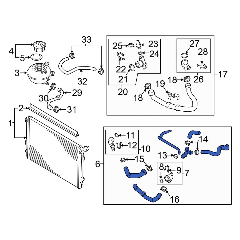 Audi OE 5Q0122101EA - Upper Radiator Coolant Hose