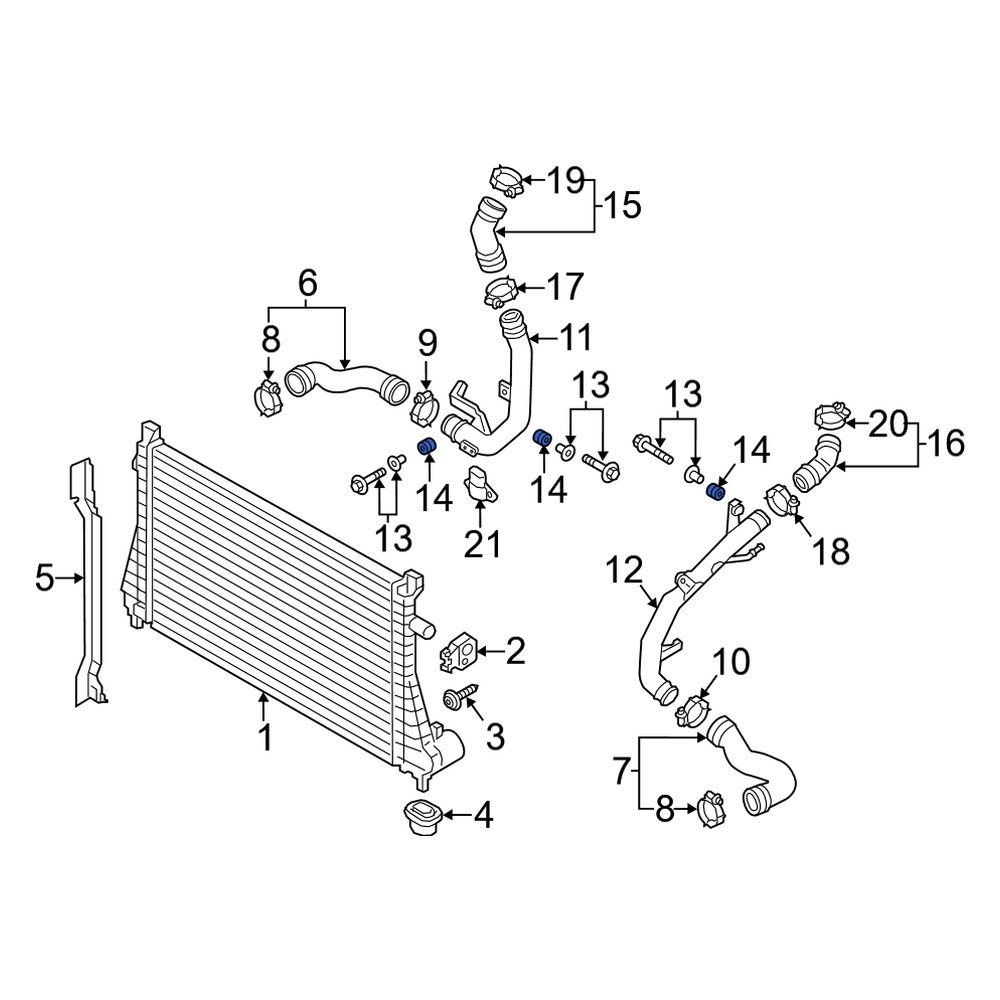 Audi OE 867129669 - Intercooler Pipe Grommet